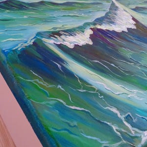 Blue Sea Oil Painting Sea Sky Clouds Seascape Painting Canvas Original ...