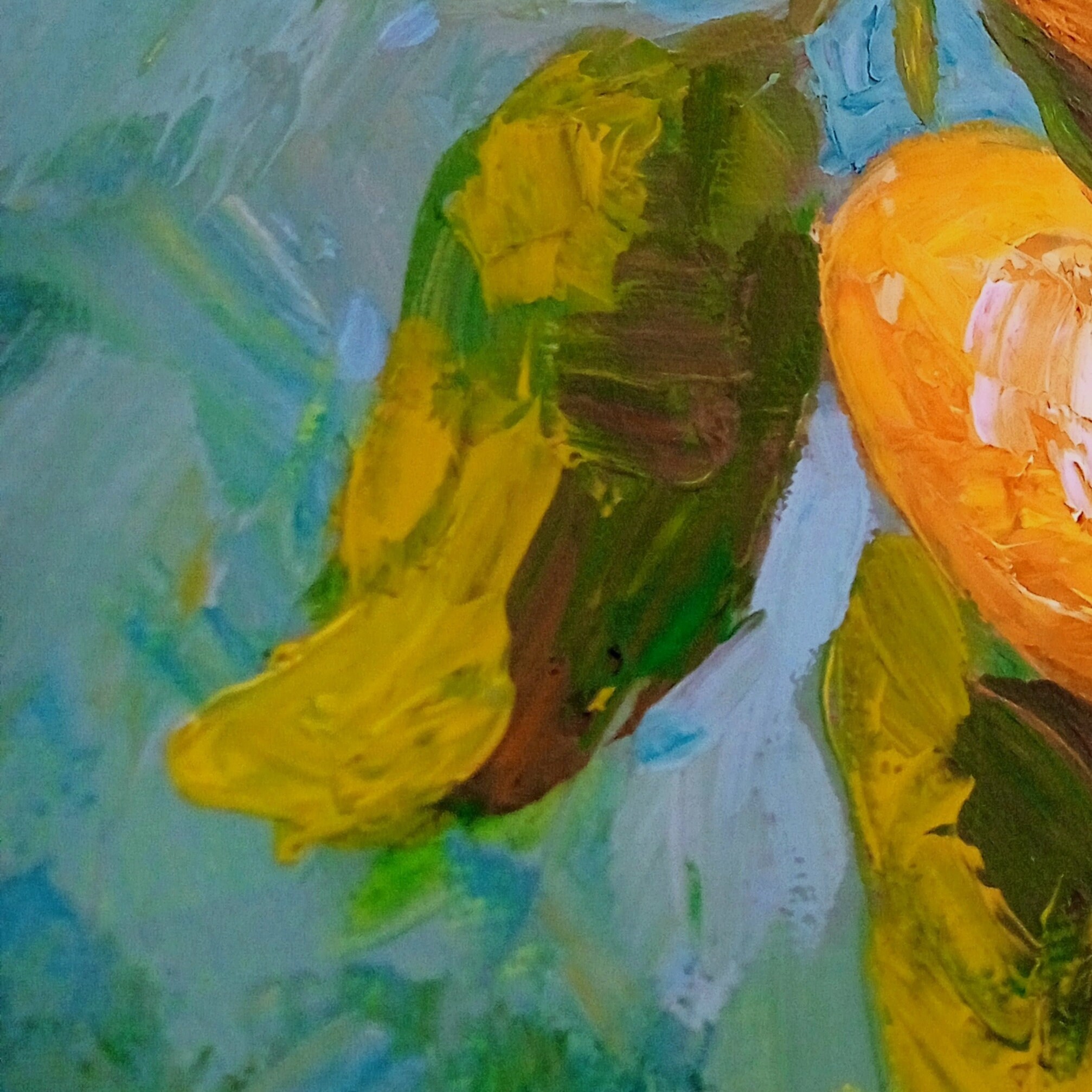 Mandarins Oil Painting Tangerine Canvas Original Painting Fruit Kitchen ...