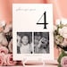 Table Numbers Wedding Template With Photos Printable Wedding Table Card ...