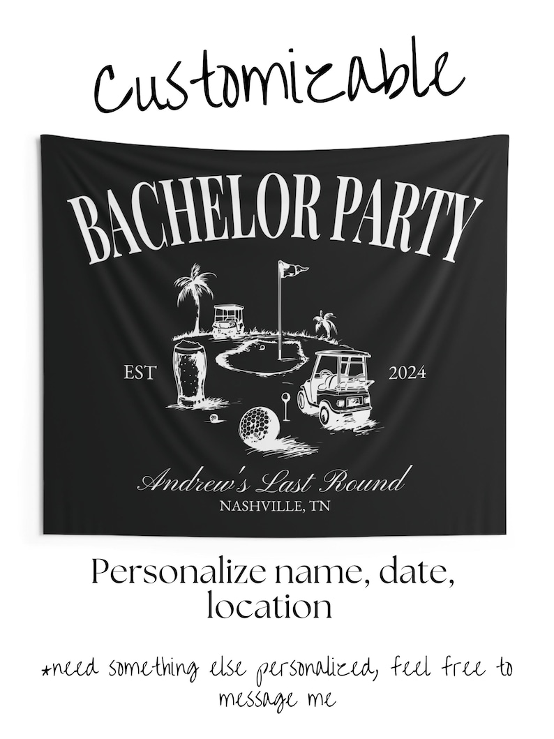 Custom Golf Bachelor Party Sign for Photo Backdrop Personalized Groom ...