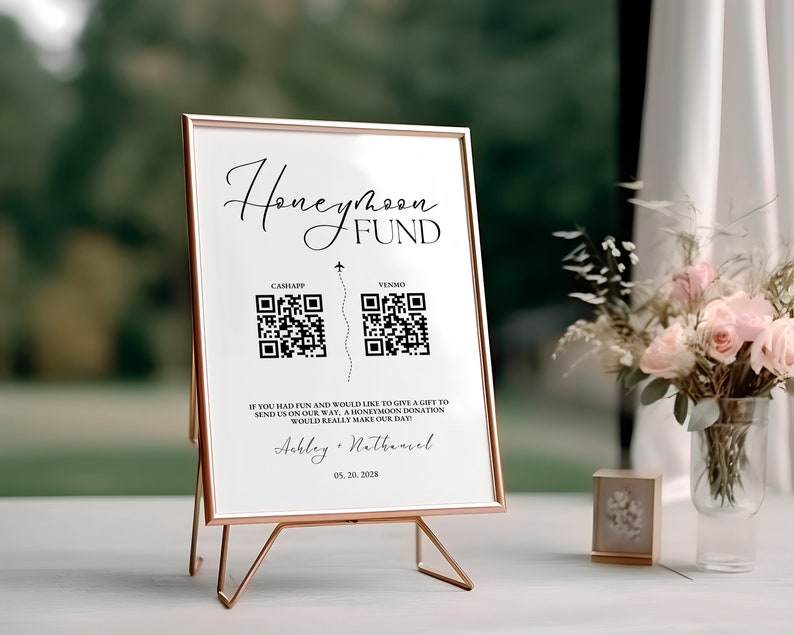 Wedding QR Code Sign Template Minimal Themed Wedding Reception QR Signs ...