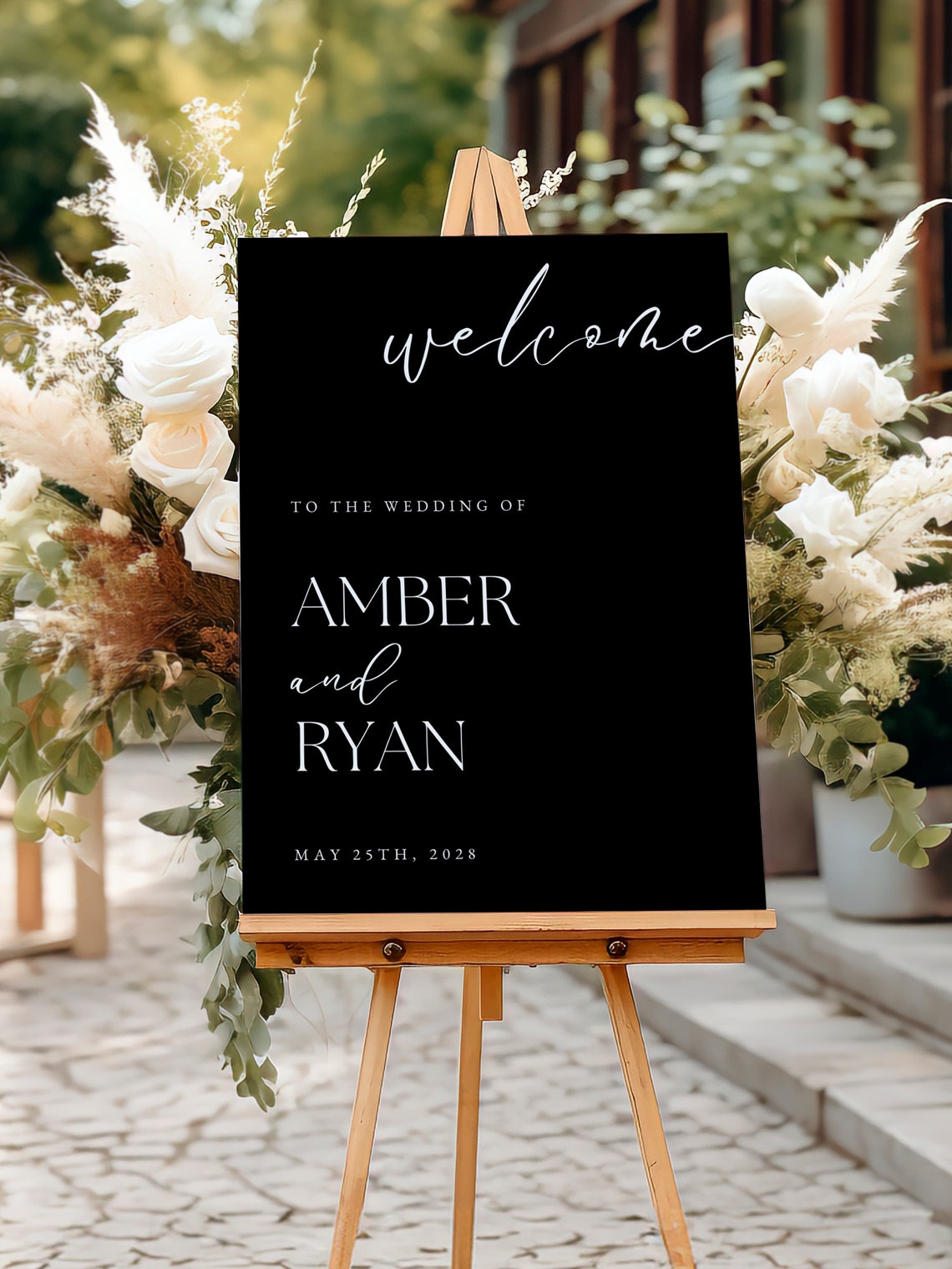 Large Wedding Sign Template for Modern Themed Wedding Editable Sign for ...