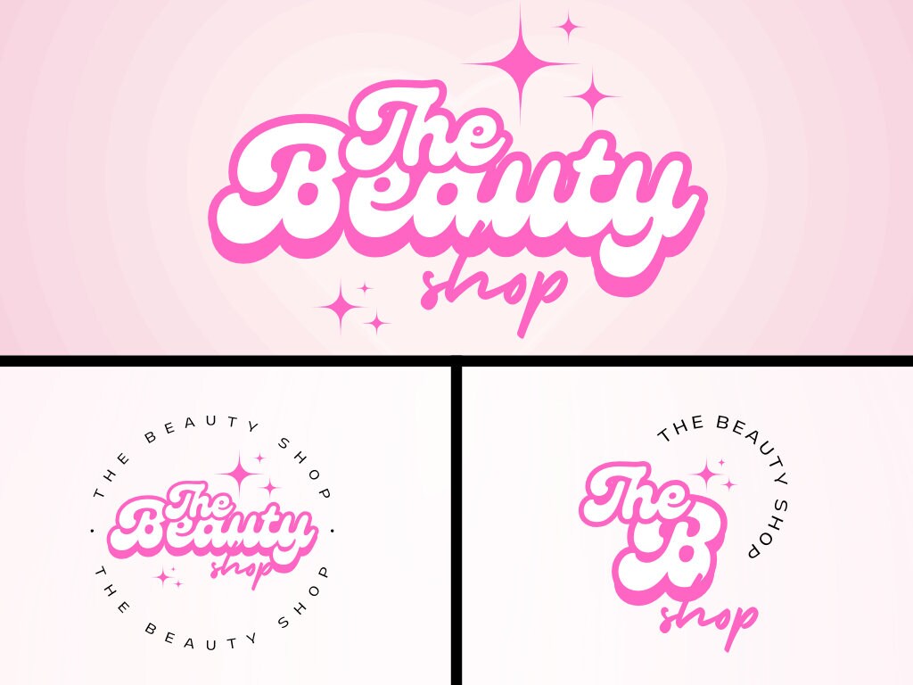 Logo Custom in Canva DIY Logo Pink Design Logo Template Custom Retro ...