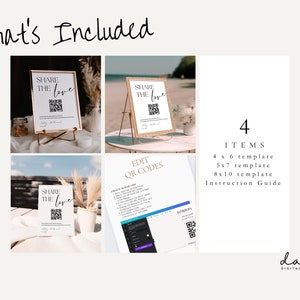 QR Code Sign Wedding Minimalist Photo Album Sharing QR Wedding Signs ...