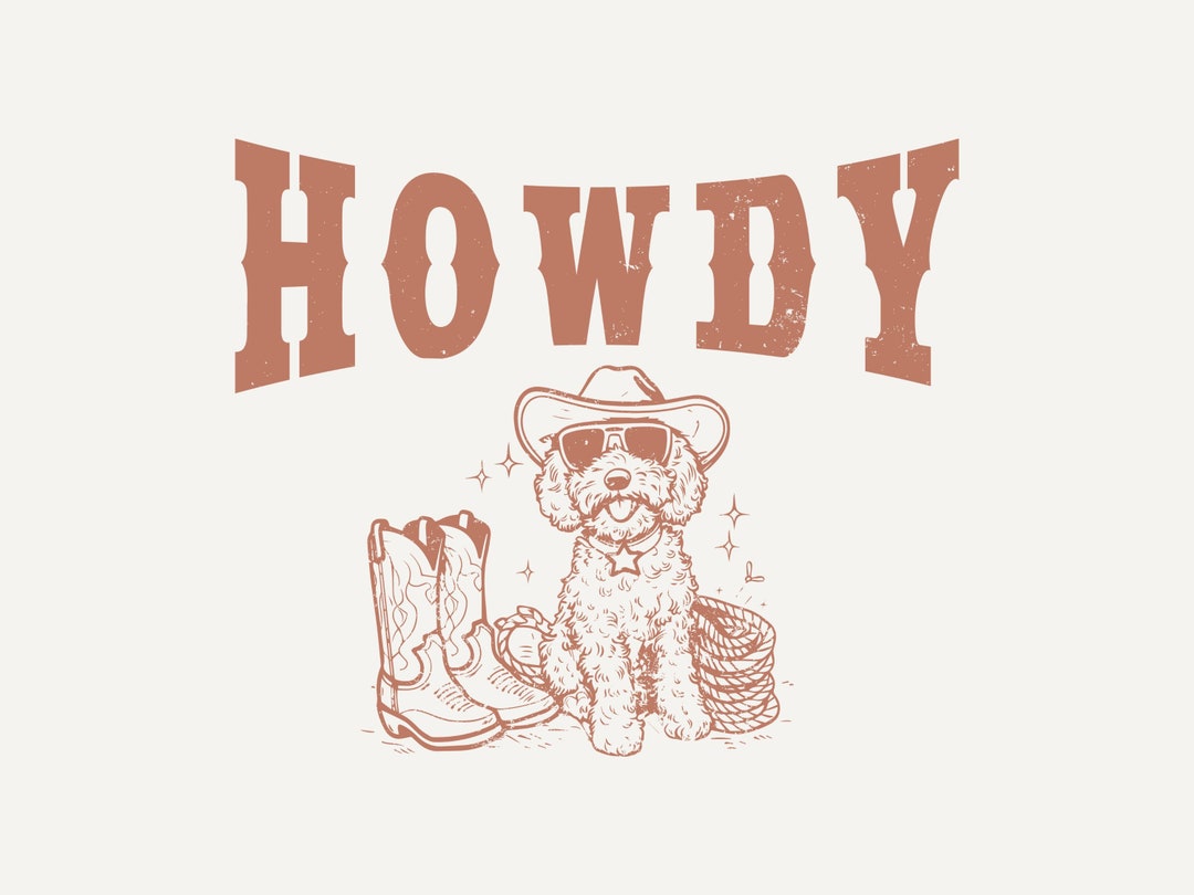 Goldendoodle Howdy Western SVG Doodle Retro Vintage T Shirt Png Design ...