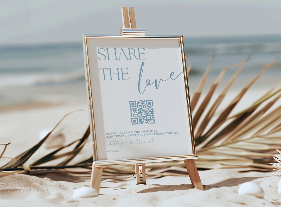 Sign QR Code Wedding Reception Sign for Photo Album Sharing QR Wedding ...