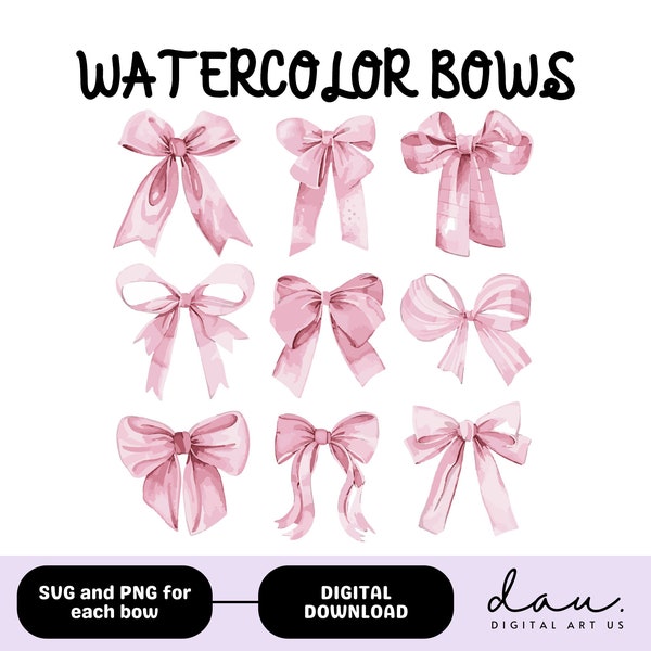 Pink Bow Svg - Etsy