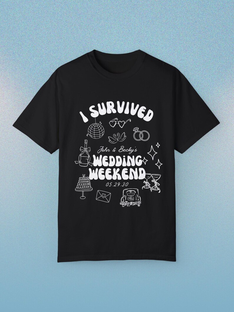 Custom I Survived Funny Wedding Digital Download for Wedding T Shirt ...