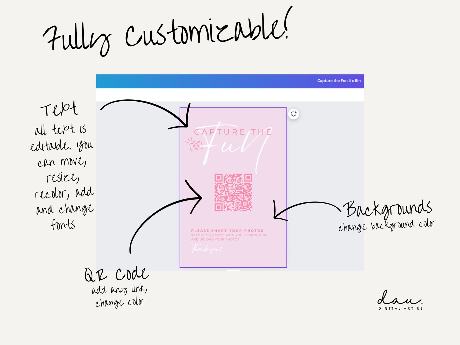 QR Code Sign Minimalist Birthday Photo Album Sharing QR Birthday ...