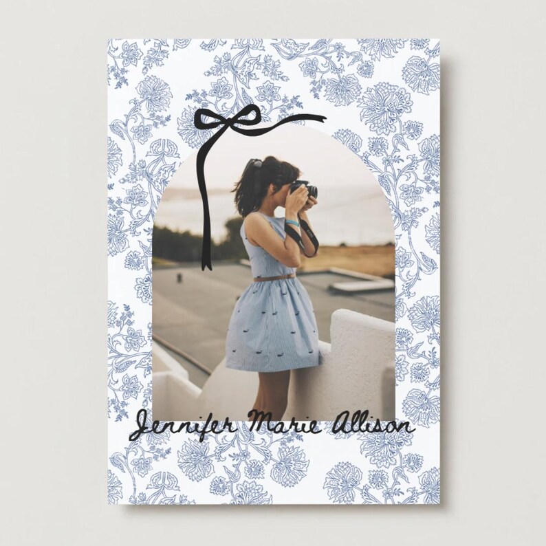 Class of 2025 Graduation Announcement | Bow Toile Canva Template ...