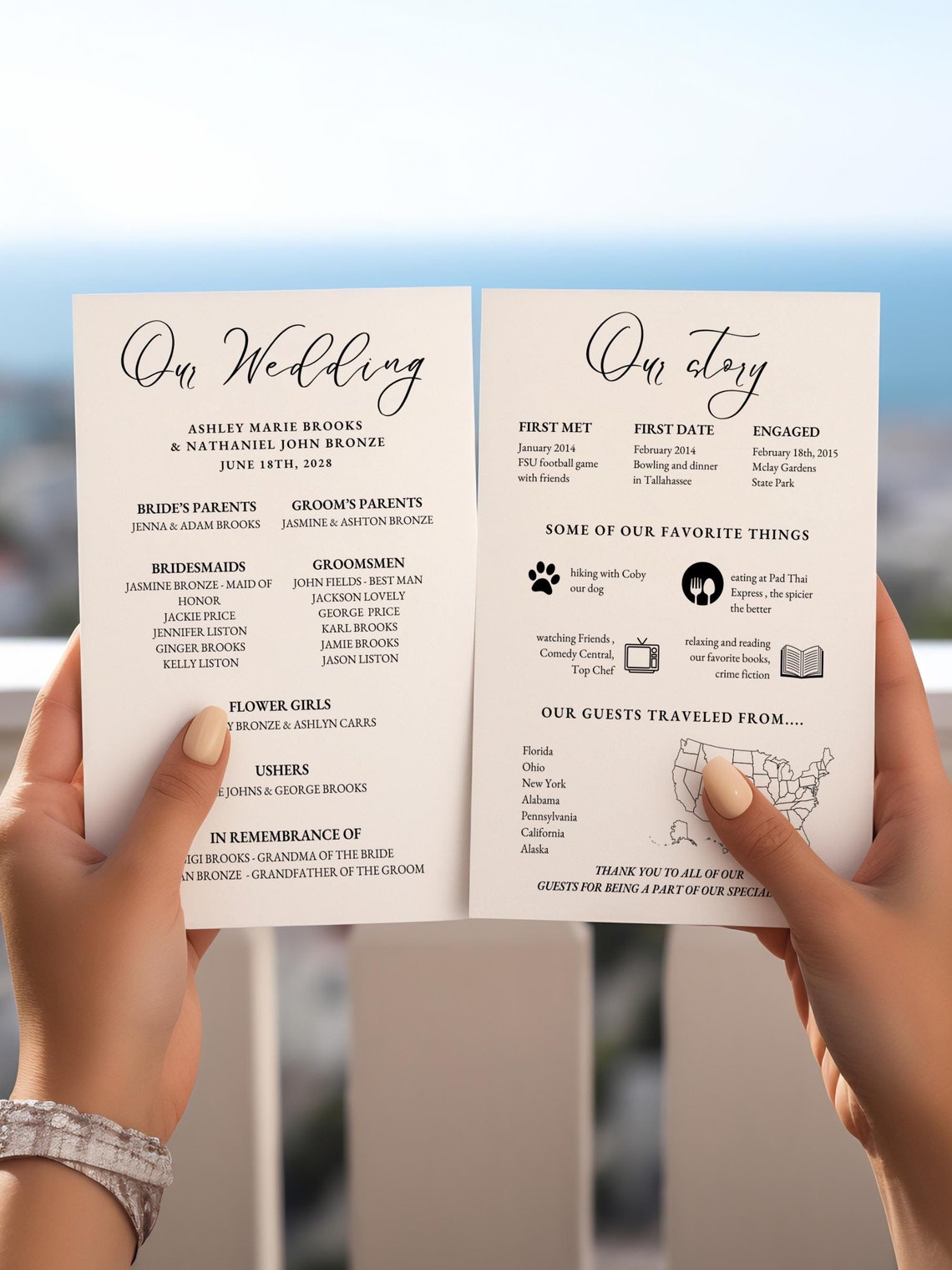 Infographic Wedding Program Template for Modern Wedding Ceremony Unique ...