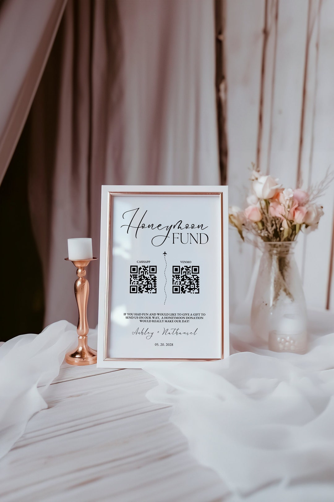 Wedding QR Code Sign Template Minimal Themed Wedding Reception QR Signs ...