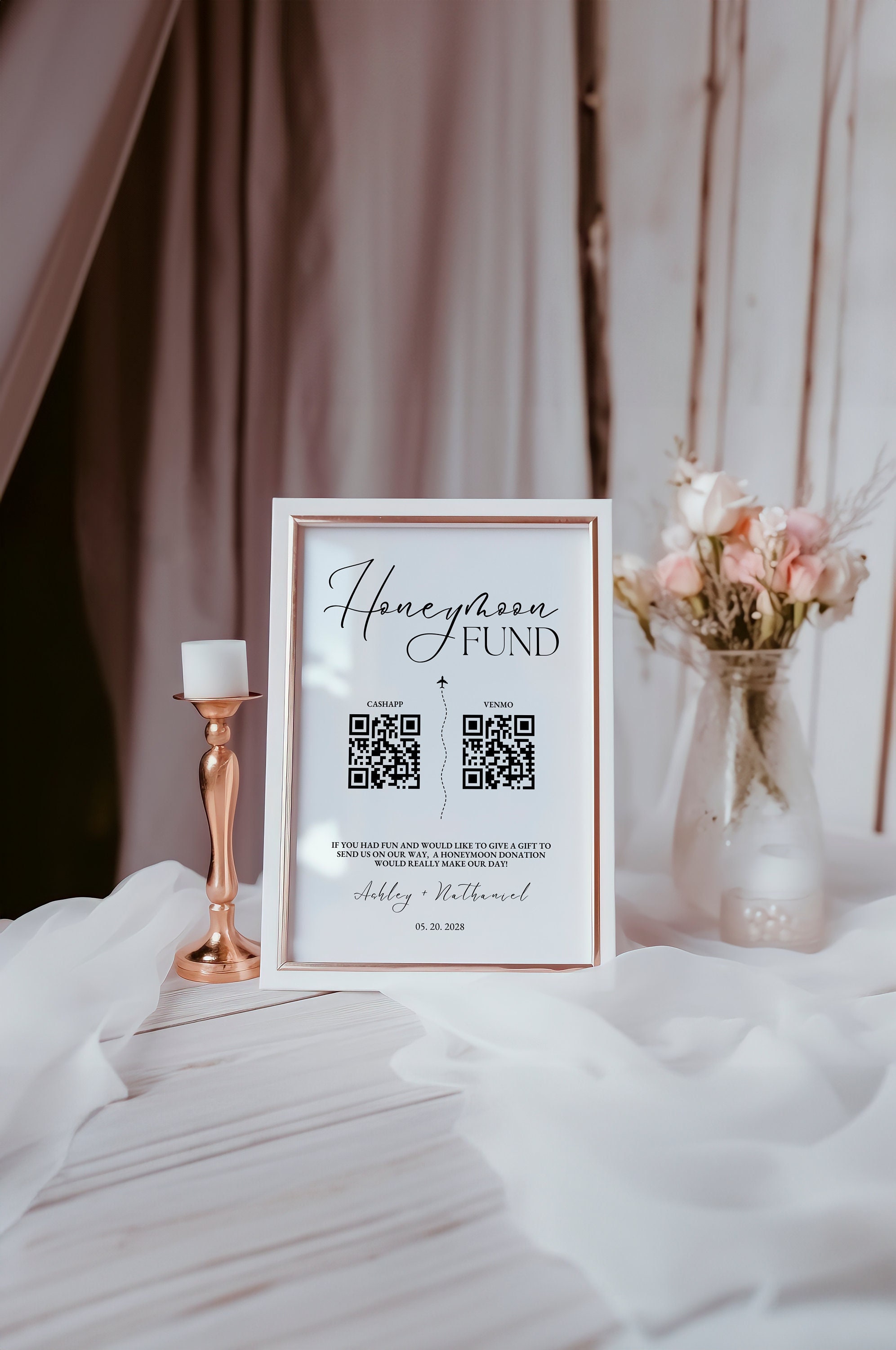 Wedding QR Code Sign Template Minimal Themed Wedding Reception QR Signs ...