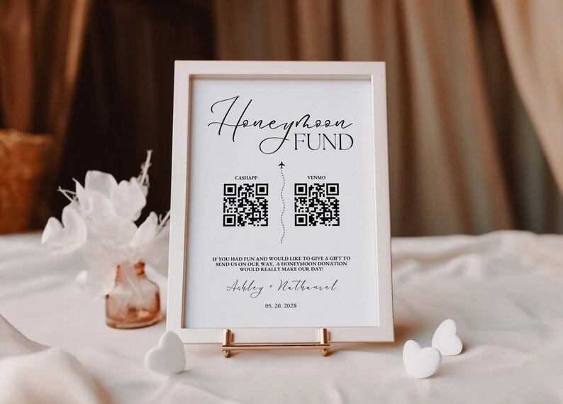 Wedding QR Code Sign Template Minimal Themed Wedding Reception QR Signs ...