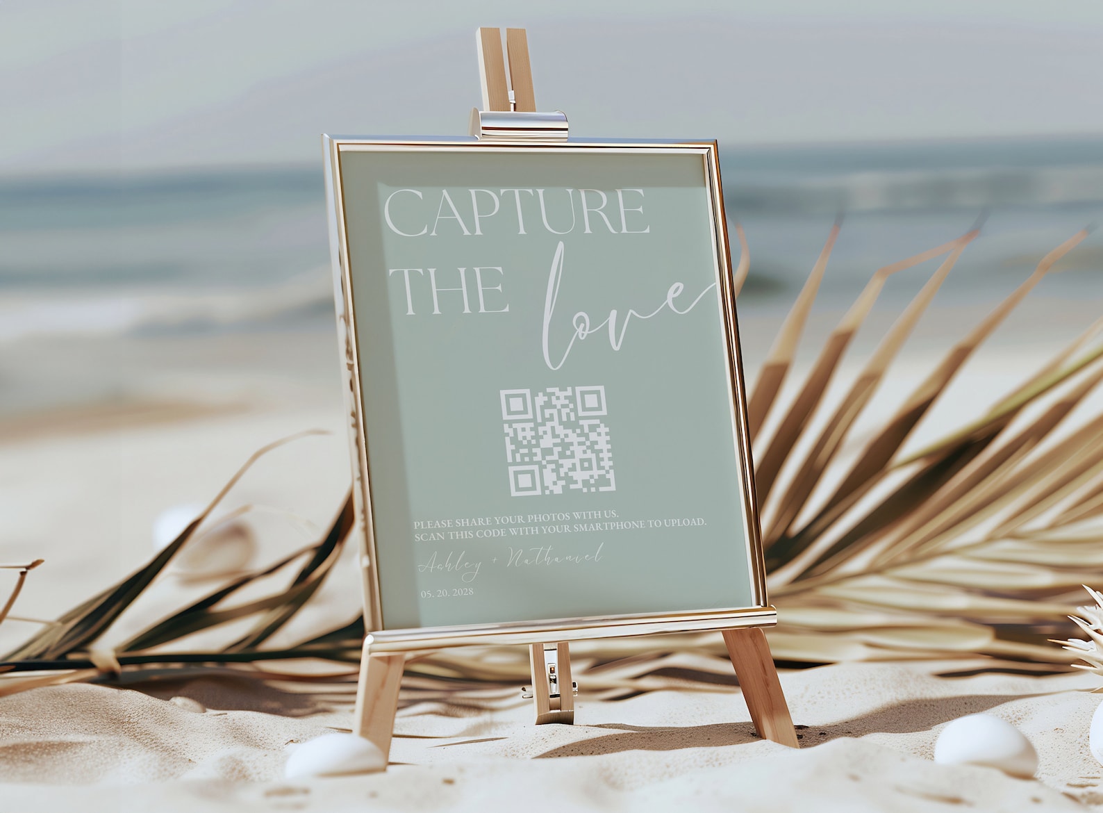 Wedding QR Code Sign Template Sage Green Photo Album Sharing QR Wedding ...