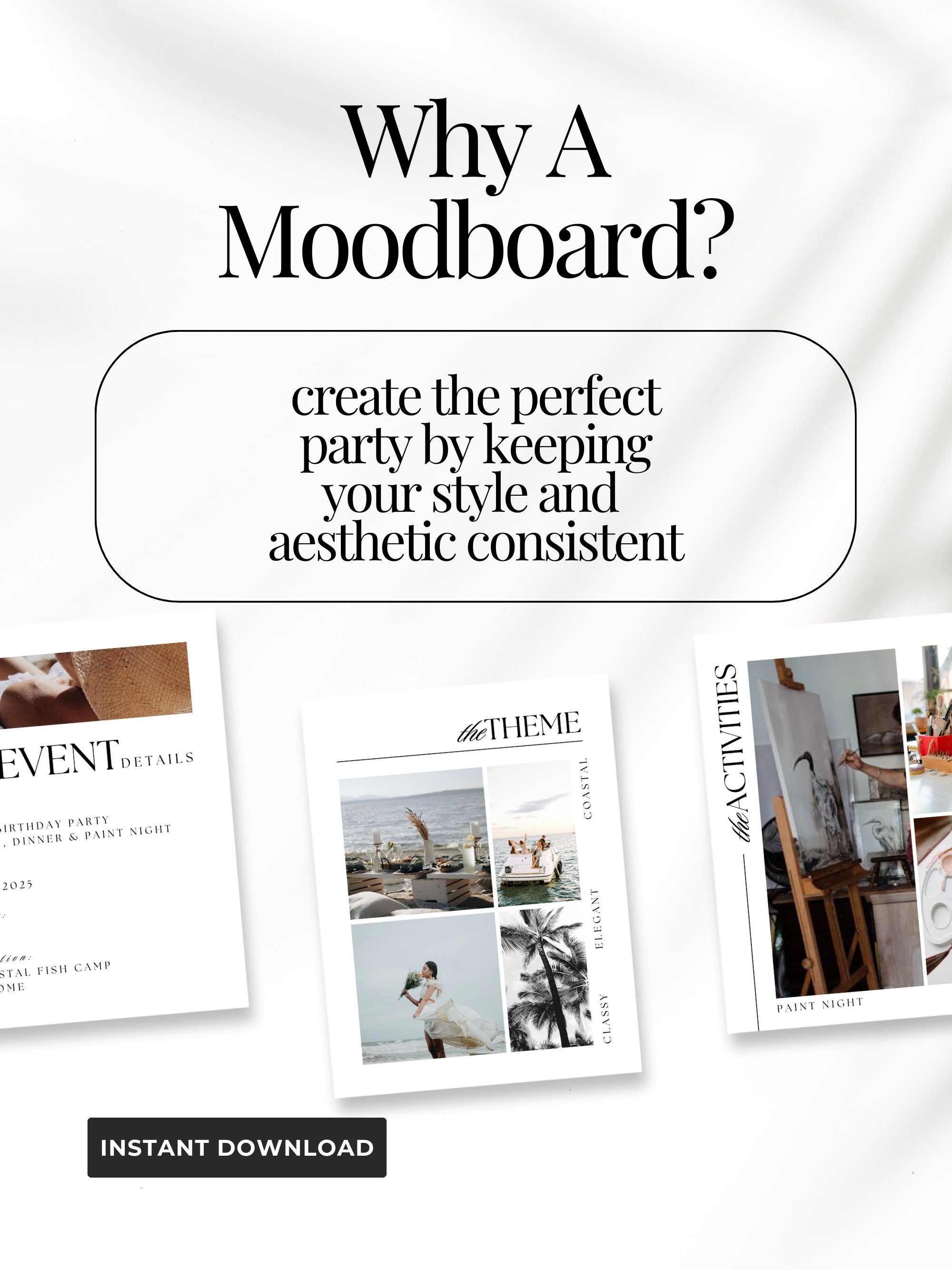 Moodboard Template for Party Planning Editable Mood Boards for Event ...