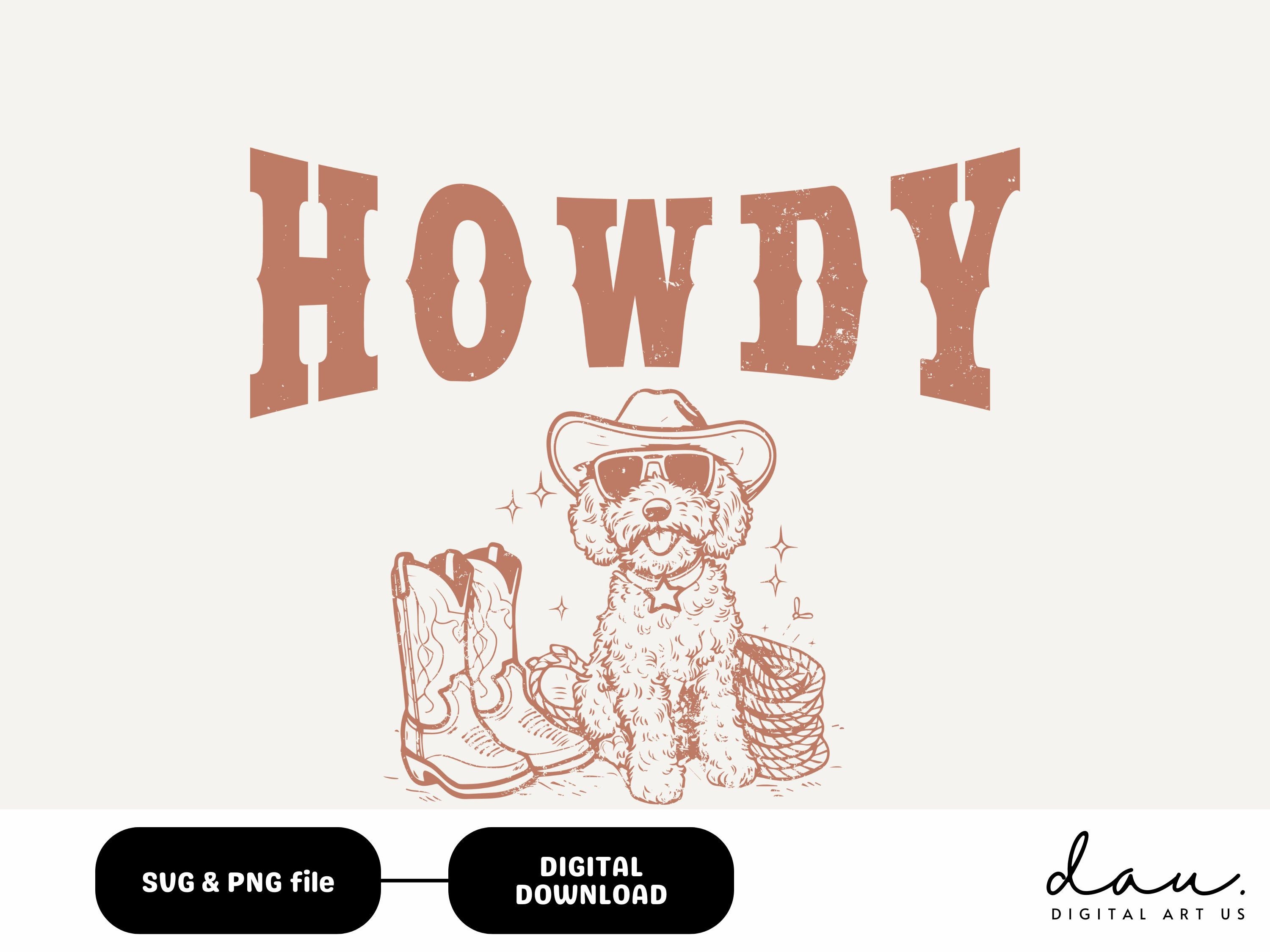 Goldendoodle Howdy Western SVG Doodle Retro Vintage T Shirt Png Design ...