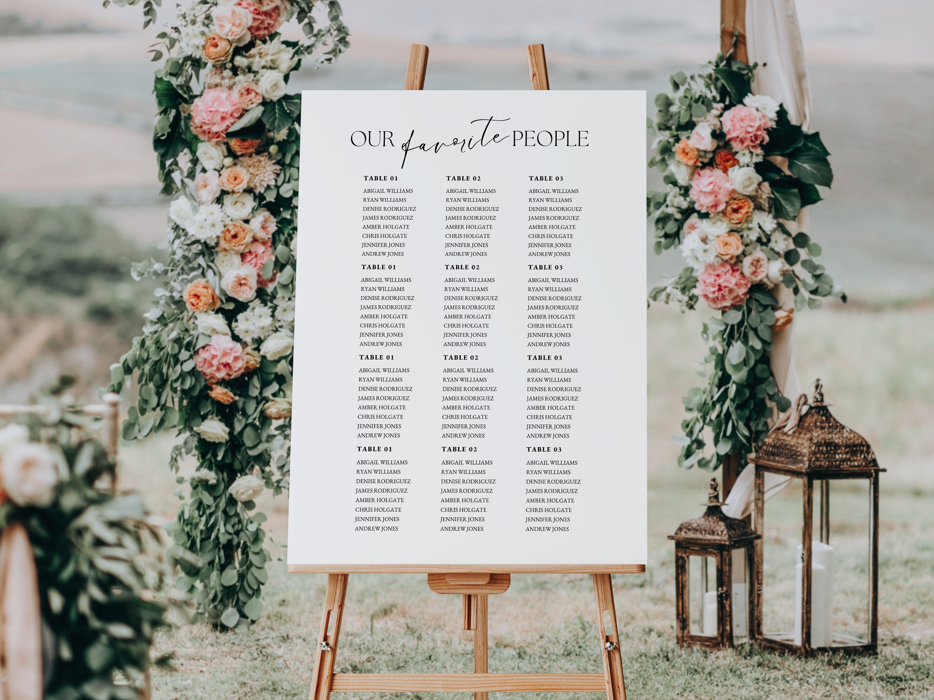 Seating Chart Sign Wedding Templates With Minimal Wedding Custom ...