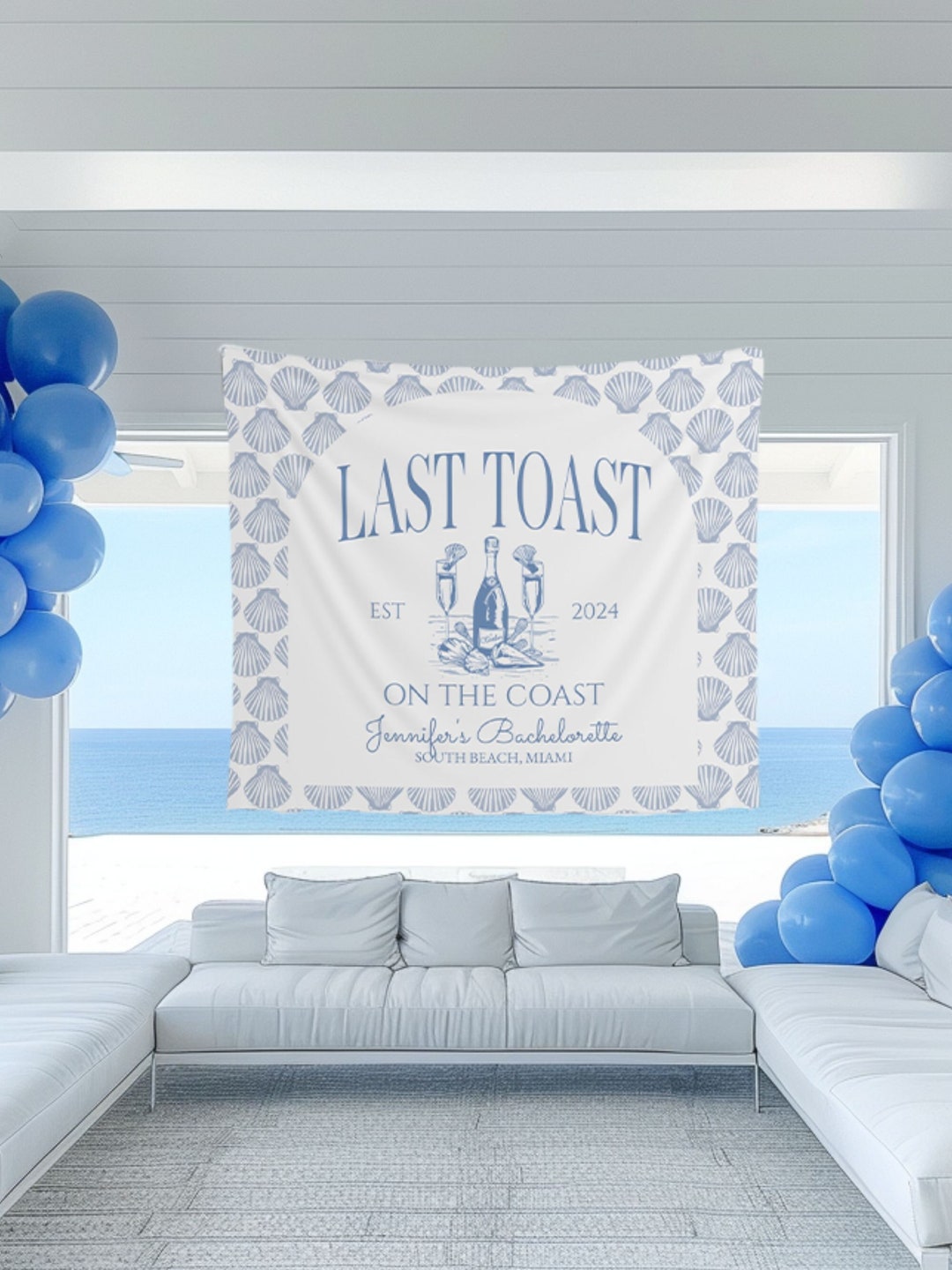 Custom Beach Bachelorette Party Sign for Photo Backdrop Personalized ...