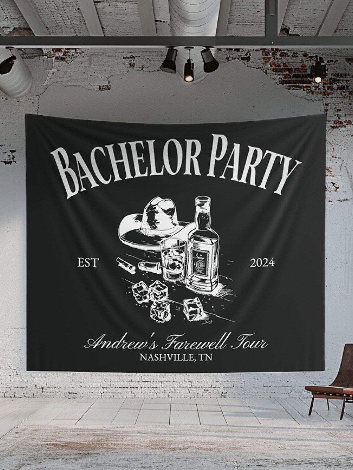 Custom Bachelor Party Sign for Photo Backdrop Personalized Groom Banner ...