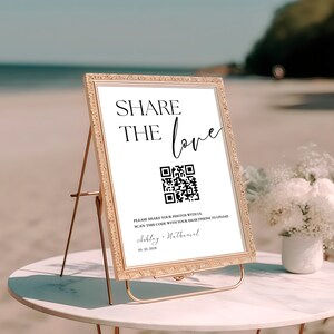 QR Code Sign Wedding Minimalist Photo Album Sharing QR Wedding Signs ...