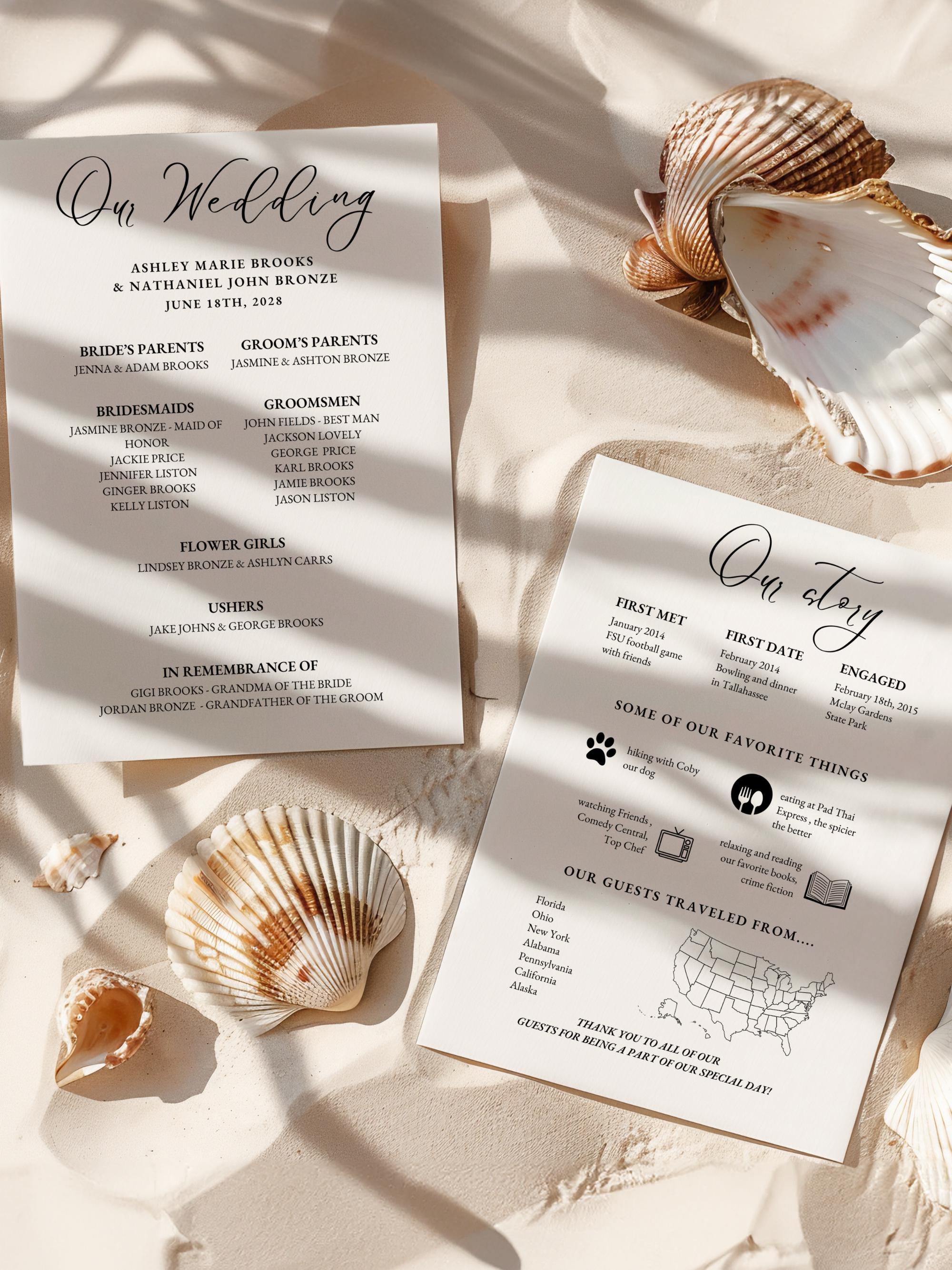 Infographic Wedding Program Template for Modern Wedding Ceremony Unique ...