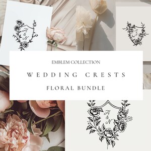 Elegant Wedding Floral Crest SVG for Monogram Wedding Invitations Bridgerton Style Wedding ...
