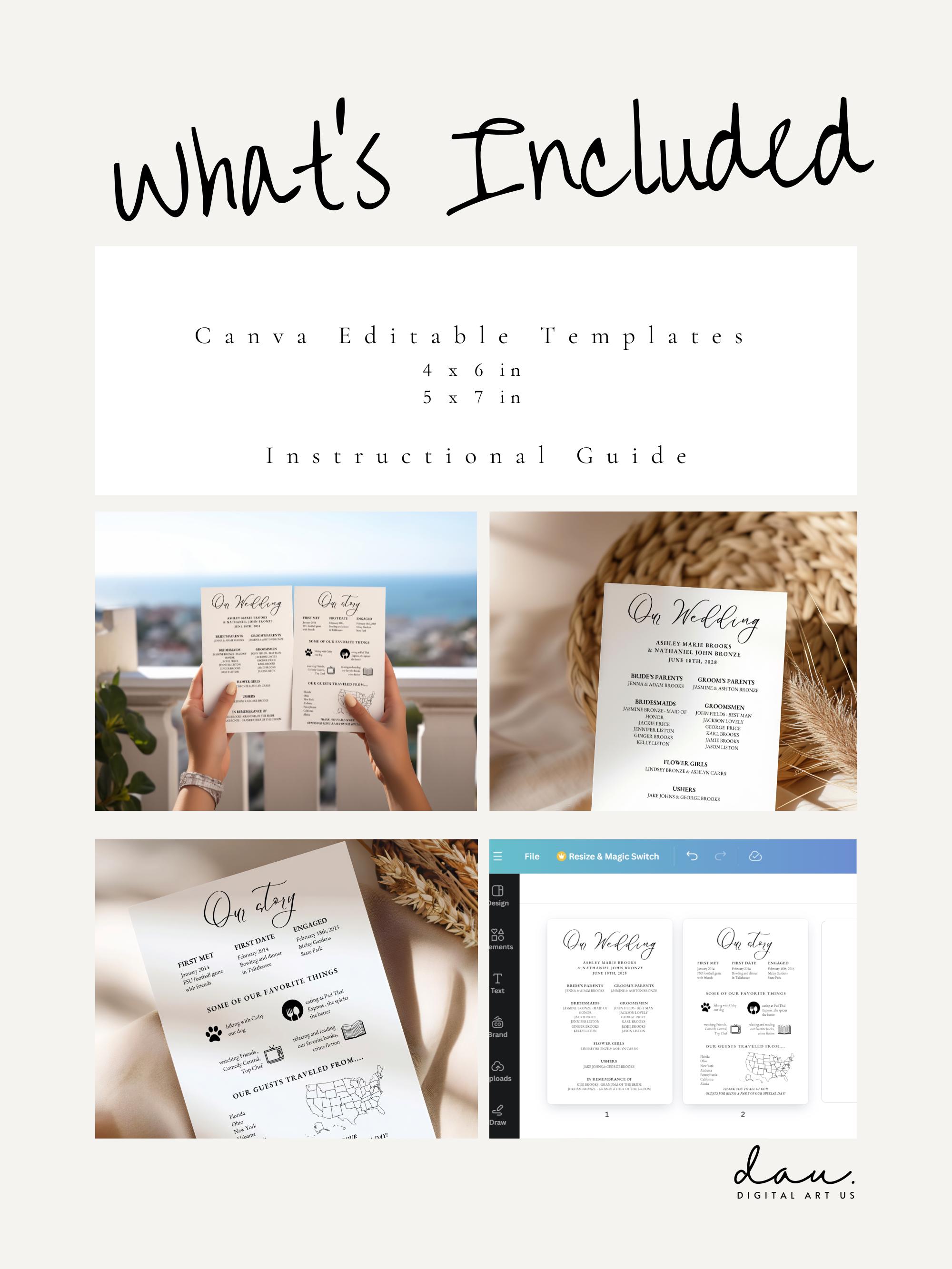 Infographic Wedding Program Template for Modern Wedding Ceremony Unique ...