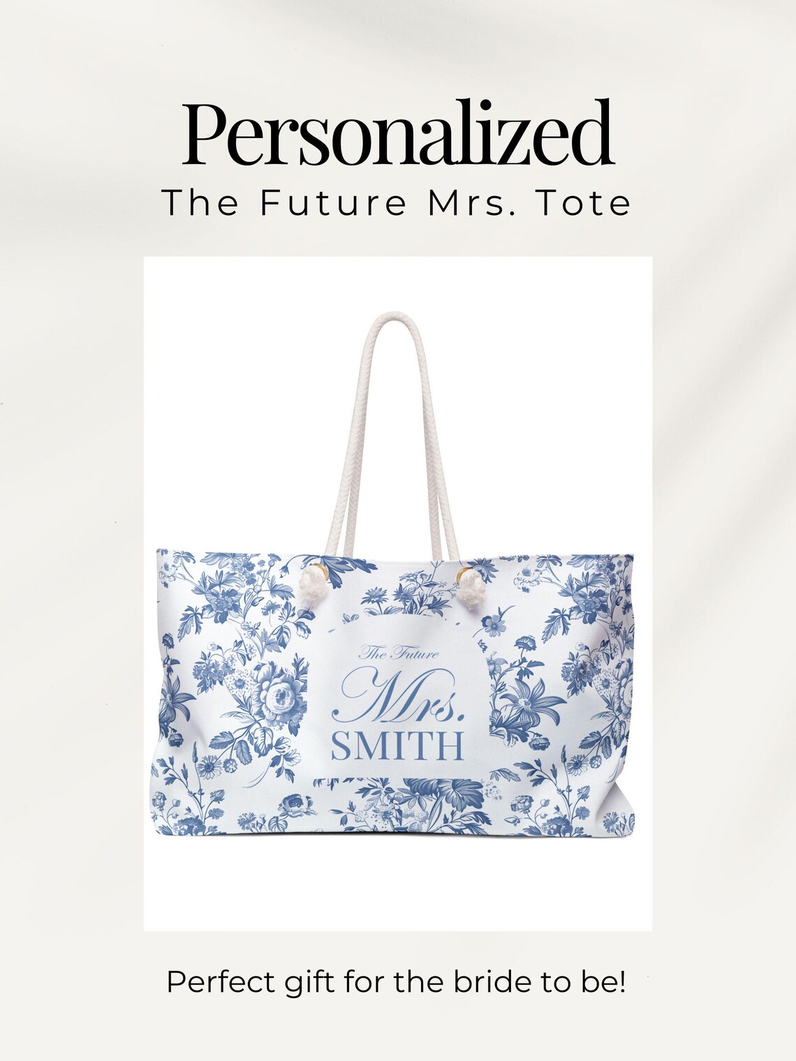 Custom Future Mrs Tote for Bridal Shower Gift Personalized Bag for ...