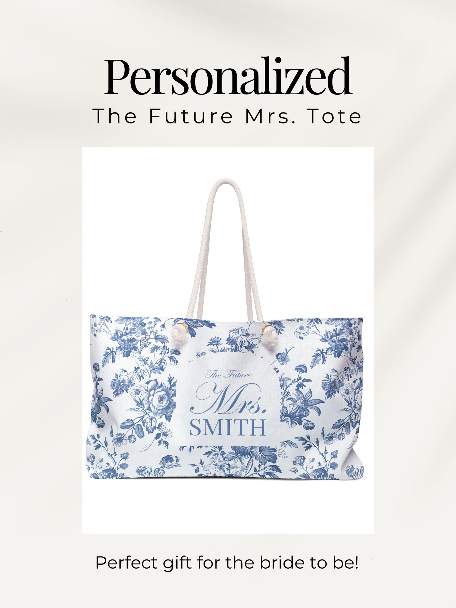 Custom Future Mrs Tote for Bridal Shower Gift Personalized Bag for ...