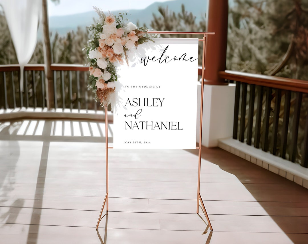 Large Wedding Sign Template for Minimalist and Boho Wedding Theme ...