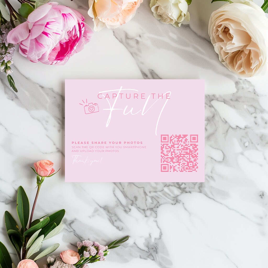 QR Code Sign Bachelorette Party Photo Album Sharing QR Bachelorette ...