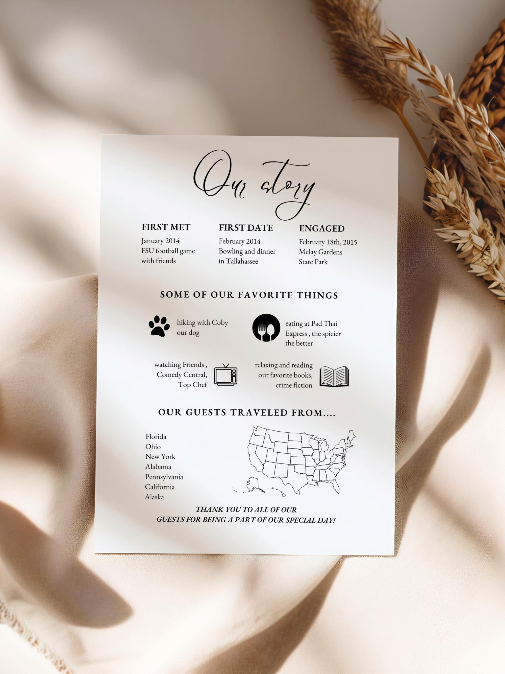 Infographic Wedding Program Template for Modern Wedding Ceremony Unique ...
