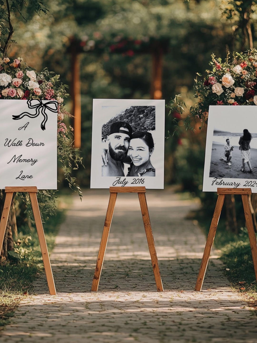 Walk Down Memory Lane Template for Wedding Welcome Sign DIY Custom Bow ...