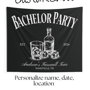 Custom Bachelor Party Sign for Photo Backdrop Personalized Groom Banner ...