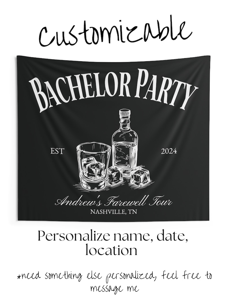 Custom Bachelor Party Sign for Photo Backdrop Personalized Groom Banner ...