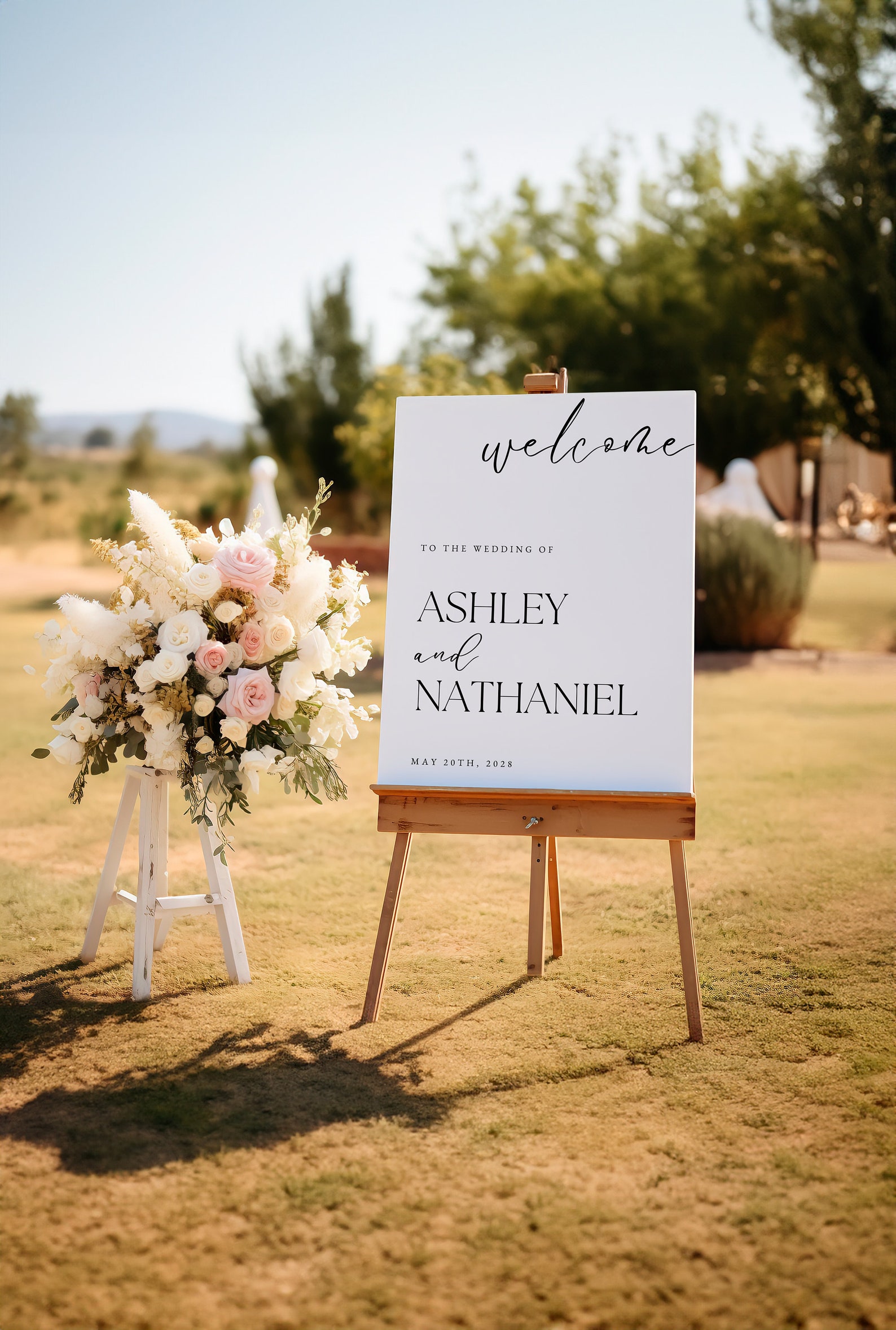 Large Wedding Sign Template for Minimalist and Boho Wedding Theme ...