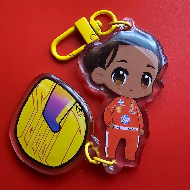 Lewis Hamilton Keyring Formula 1 Acrylic Charm F1 Ferrari Gifts 2025 - Etsy