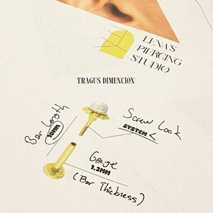 14K Solid Gold Skull Tragus Piercing,tragus Piercing, Daith Piercing ...