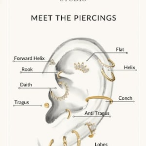 14K Solid Gold Skull Tragus Piercing,tragus Piercing, Daith Piercing ...