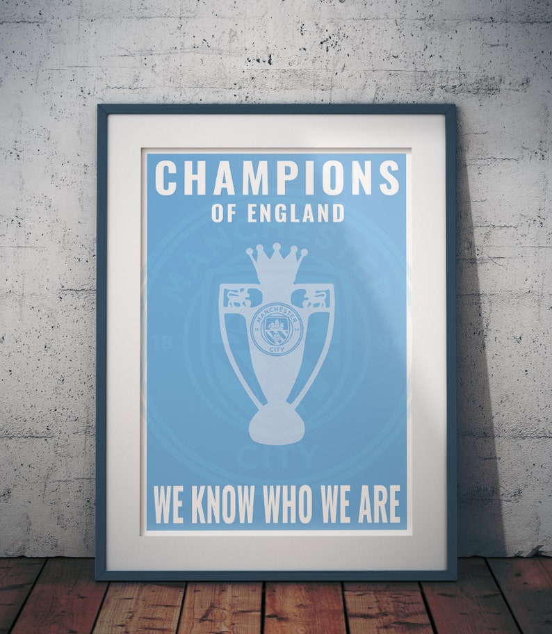 Manchester City/ Champions of England/ MCFC/ Art Print/ Poster - Etsy