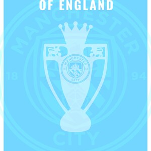 Manchester City/ Champions of England/ MCFC/ Art Print/ Poster - Etsy