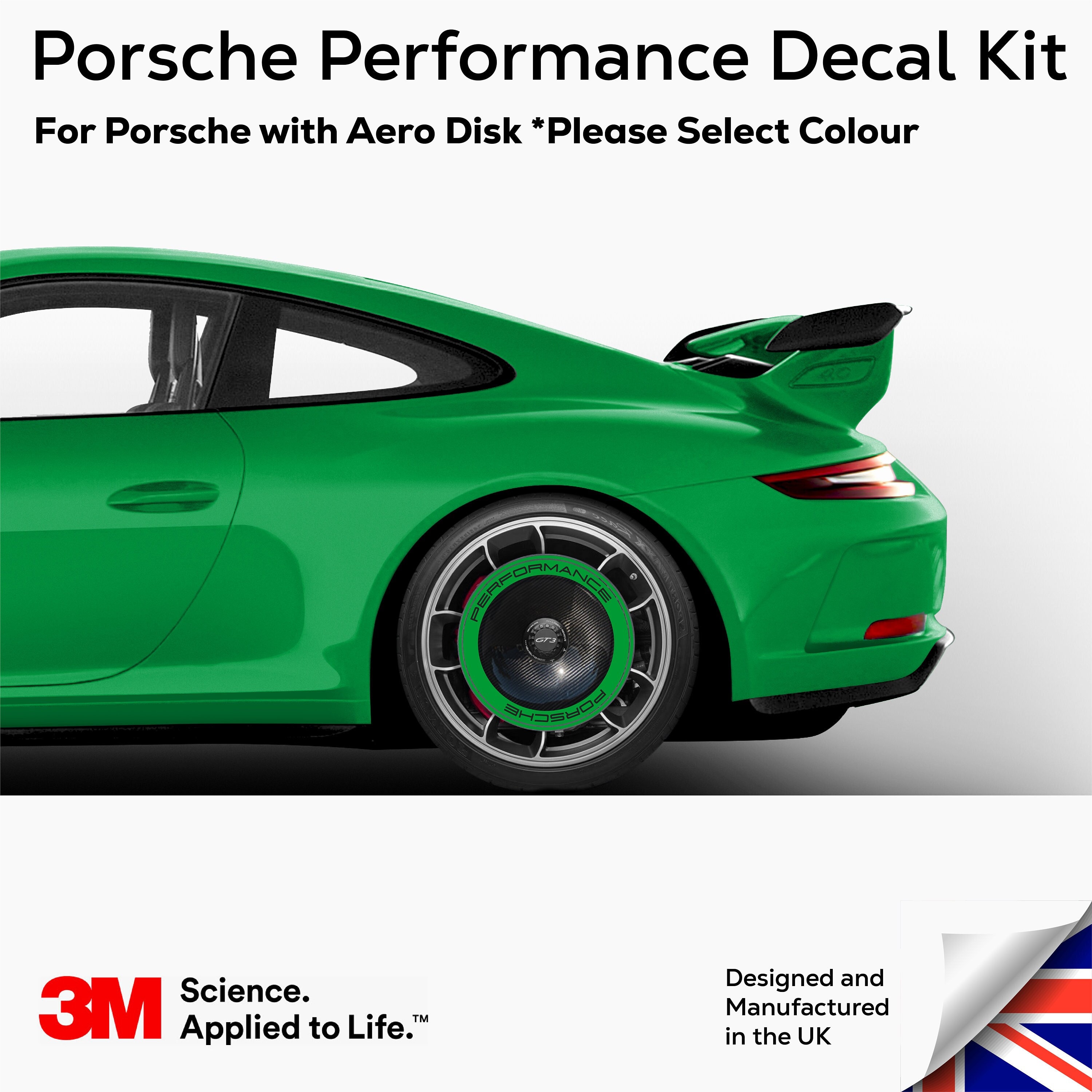 Kit de calcomanías Porsche Performance Wheel Aero Disk, juego de 4 3M ...