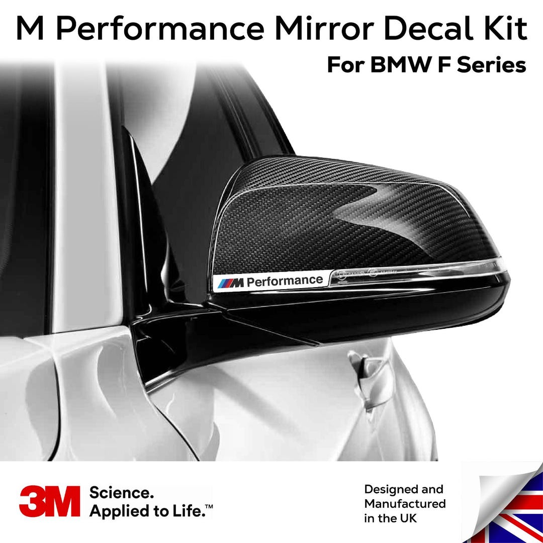 BMW M Performance Wing Mirror Decal Sticker for F Series Set of 2 - 3M ...