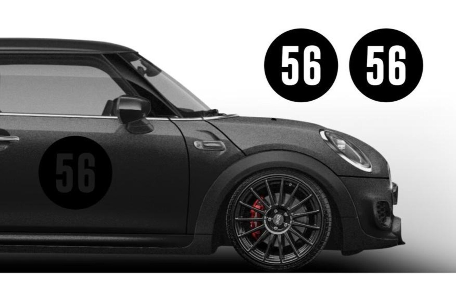 Number 56 Cut Out Graphic in Satin Black for F56 Mini Cooper 3M Vinyl ...