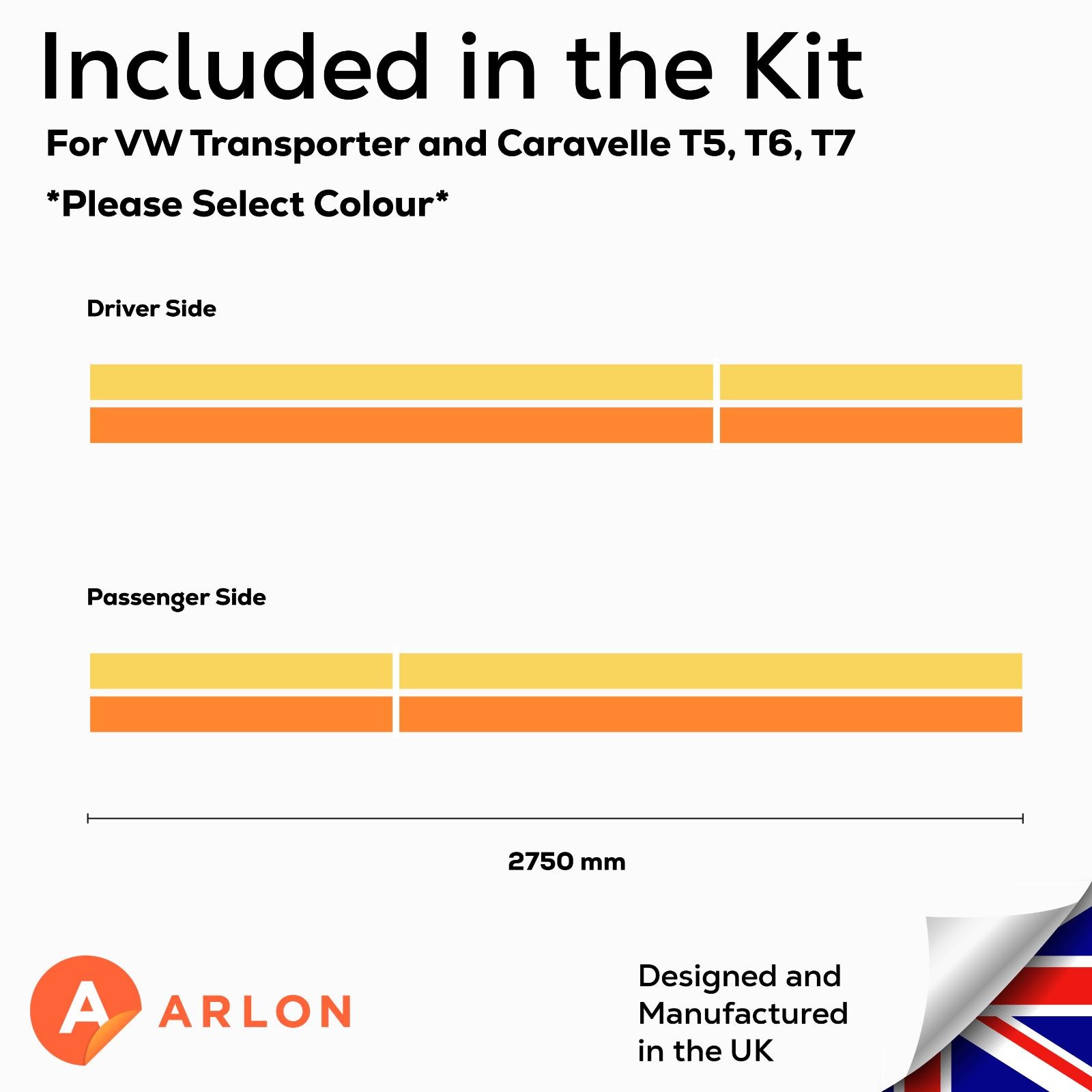 Retro Two Tone Vinyl Stripes for Volkswagen Transporter T5 T6 T7 ...