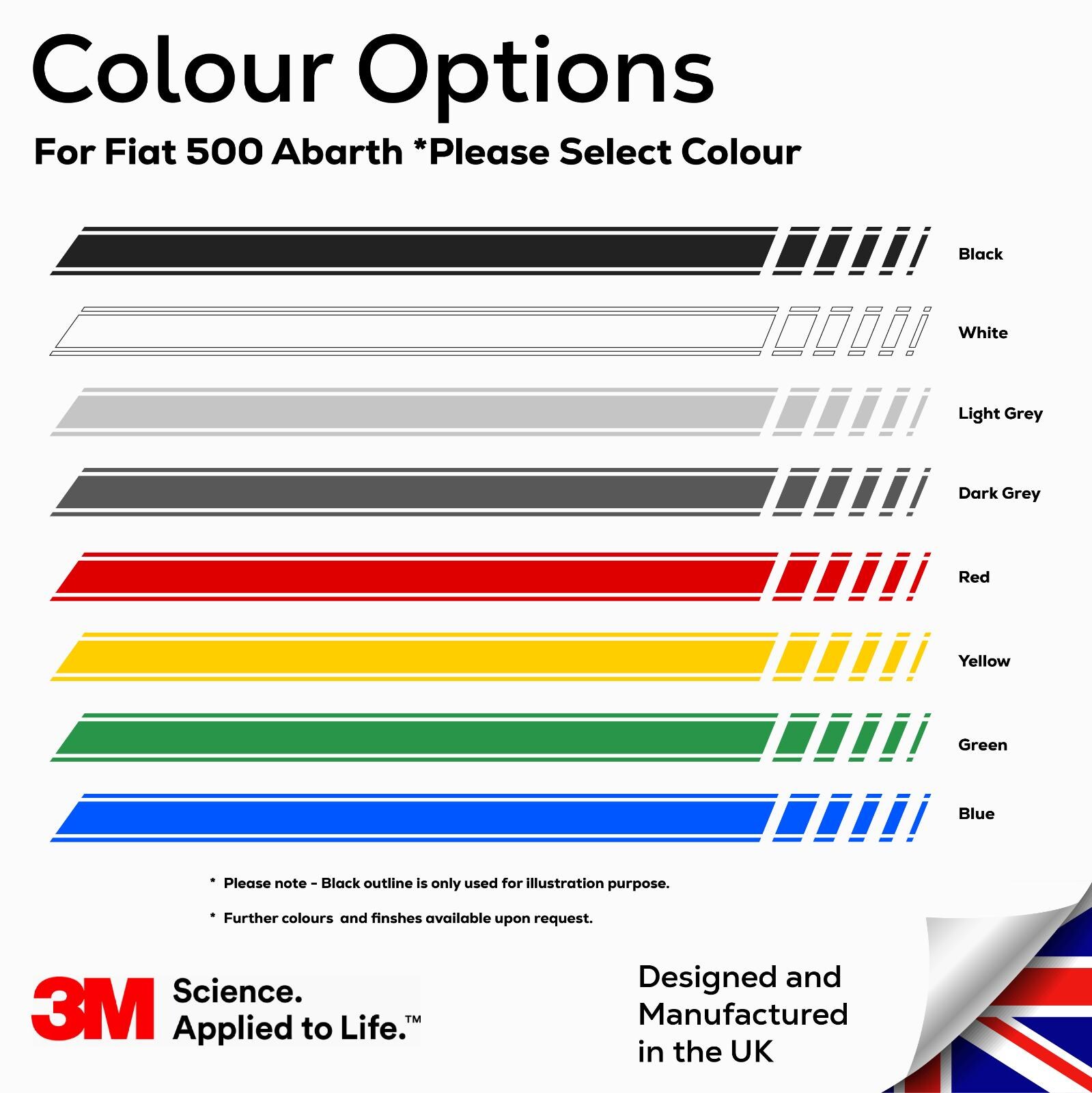 Italian Racing Side Stripes Vinyl Decals Stickers for Fiat 500 595 695 ...