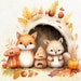 Woodland Charm: Fall Animals Clipart Bundle Watercolor Fall Clipart ...
