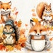 Woodland Charm: Fall Animals Clipart Bundle Watercolor Fall Clipart ...