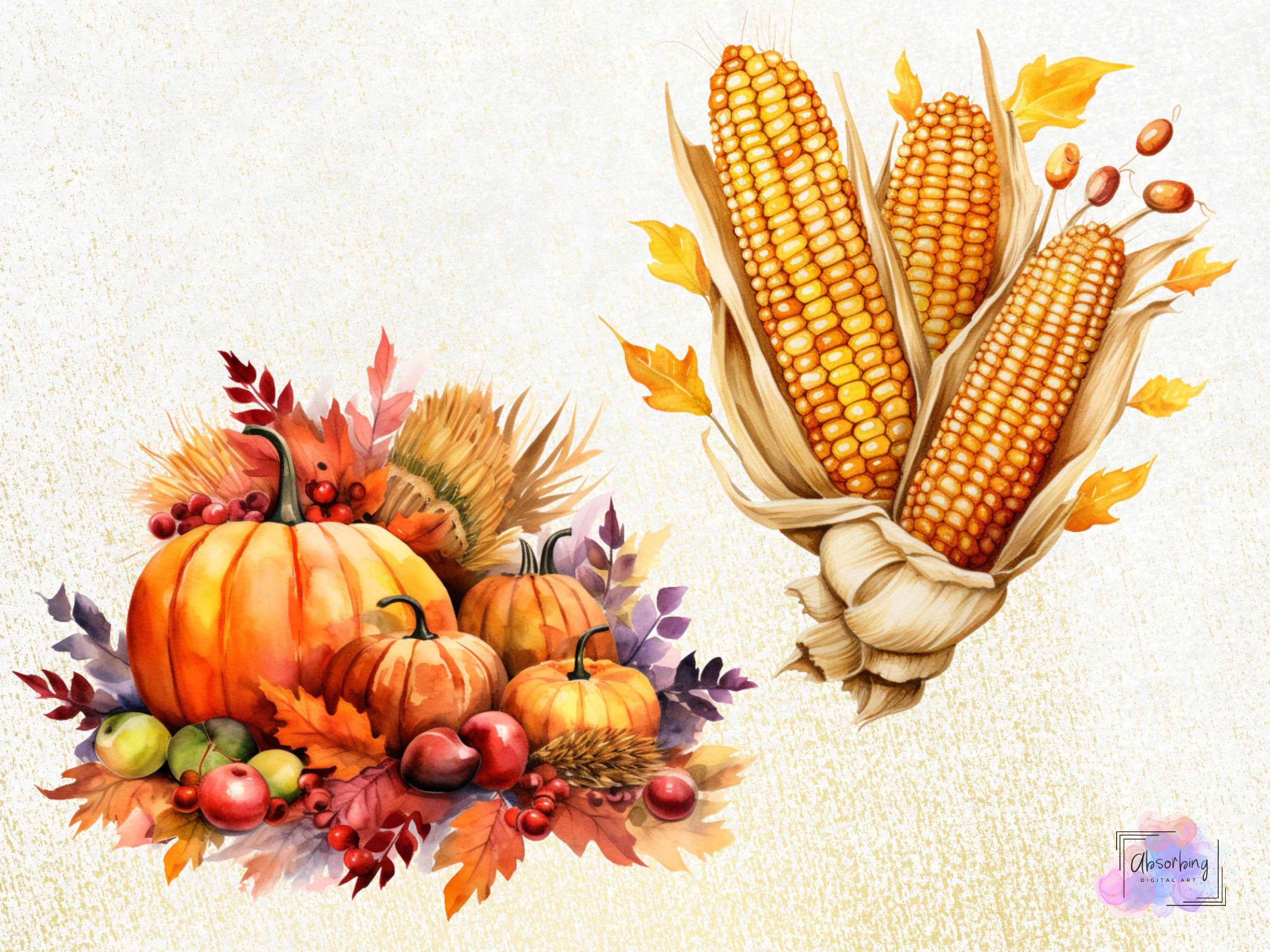 Thanksgiving Harvest: Clipart Bundle for Gratitude Thankful Clipart ...